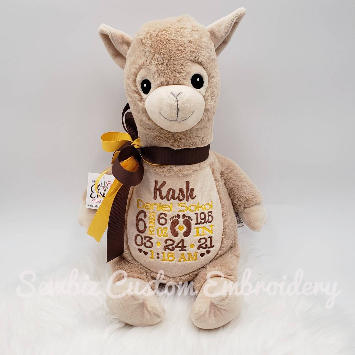 Llama Stuffed Animal Birth Announcement baby gift | Etsy