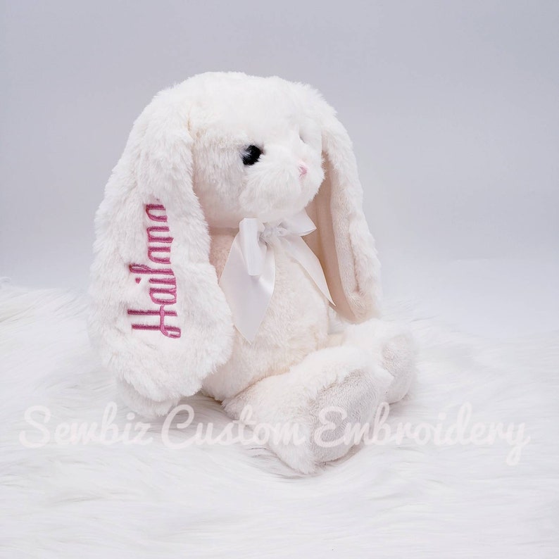 Personalized Bunny Stuffed Animal With Stitching on Ear - Etsy