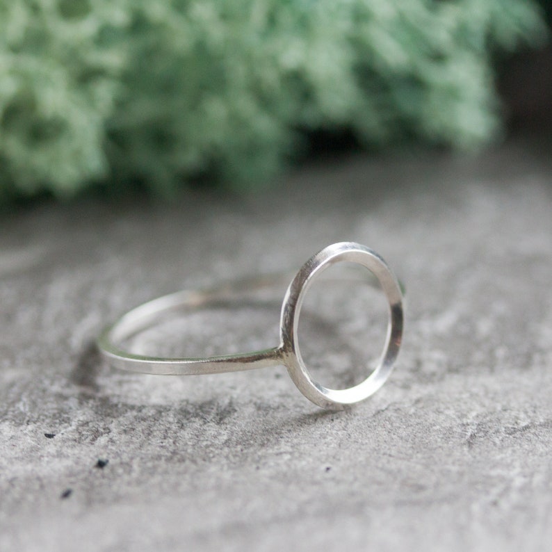 Circle ring Sterling silver minimal modern ring full circle | Etsy