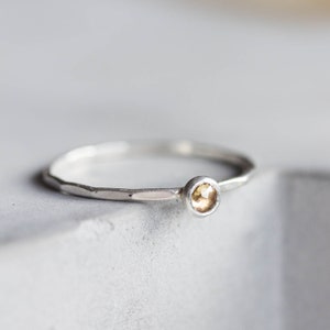 Champagne (brown) Diamond - Stackable Ring With 3mm Rose Cut Diamond ...