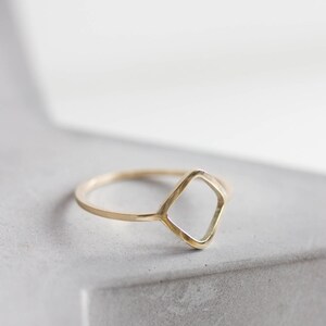 Rhombus Ring Sterling Silver, Minimalist Style - Etsy