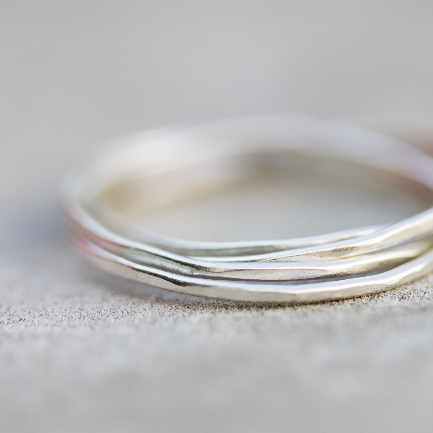 Interlocking Ring Made of 4 Tiny Bands Sterling Silver 9k - Etsy