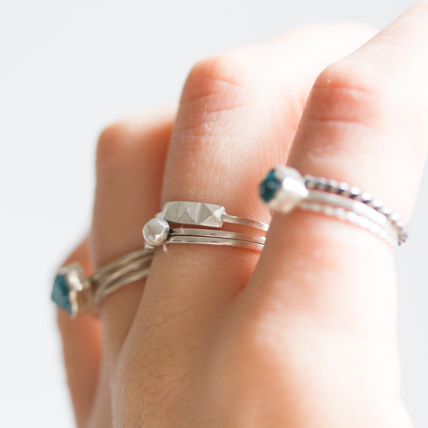 Geometric Ring With 3 Pyramids Modern Minimalistic Ring - Etsy