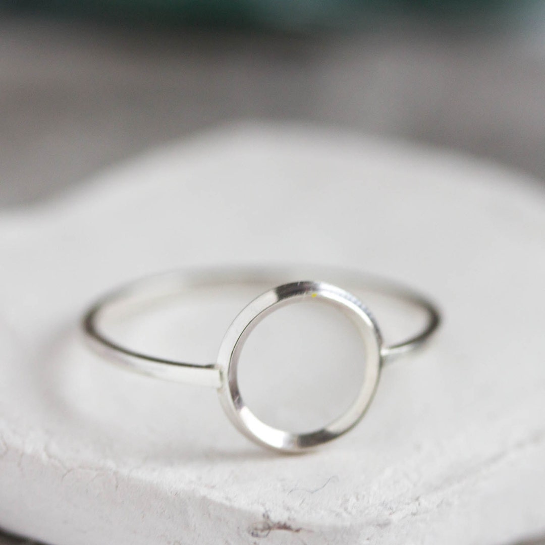 Circle Ring - Sterling Silver Minimal Modern Ring, Full Circle Ring ...