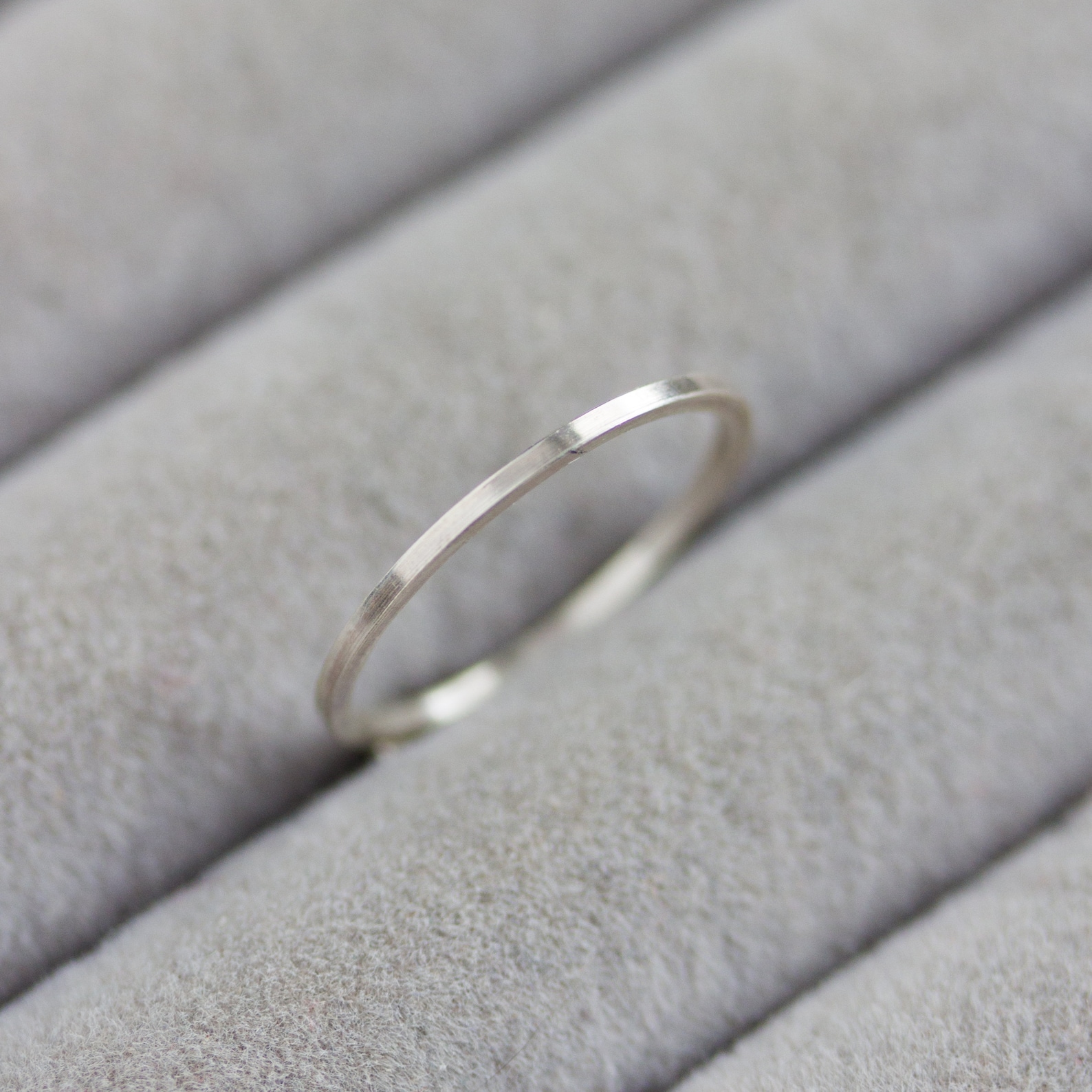 Simple Square Stackable Ring - Sterling Silver or 9k Gold - Etsy