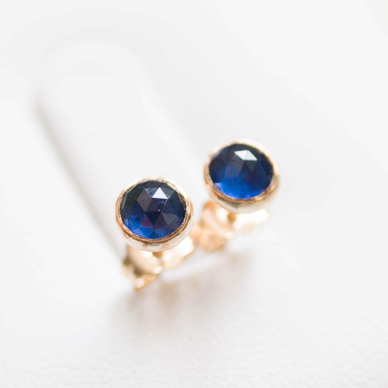 Sapphire Stud Earrings Sterling Silver or 14k Gold Filled - Etsy