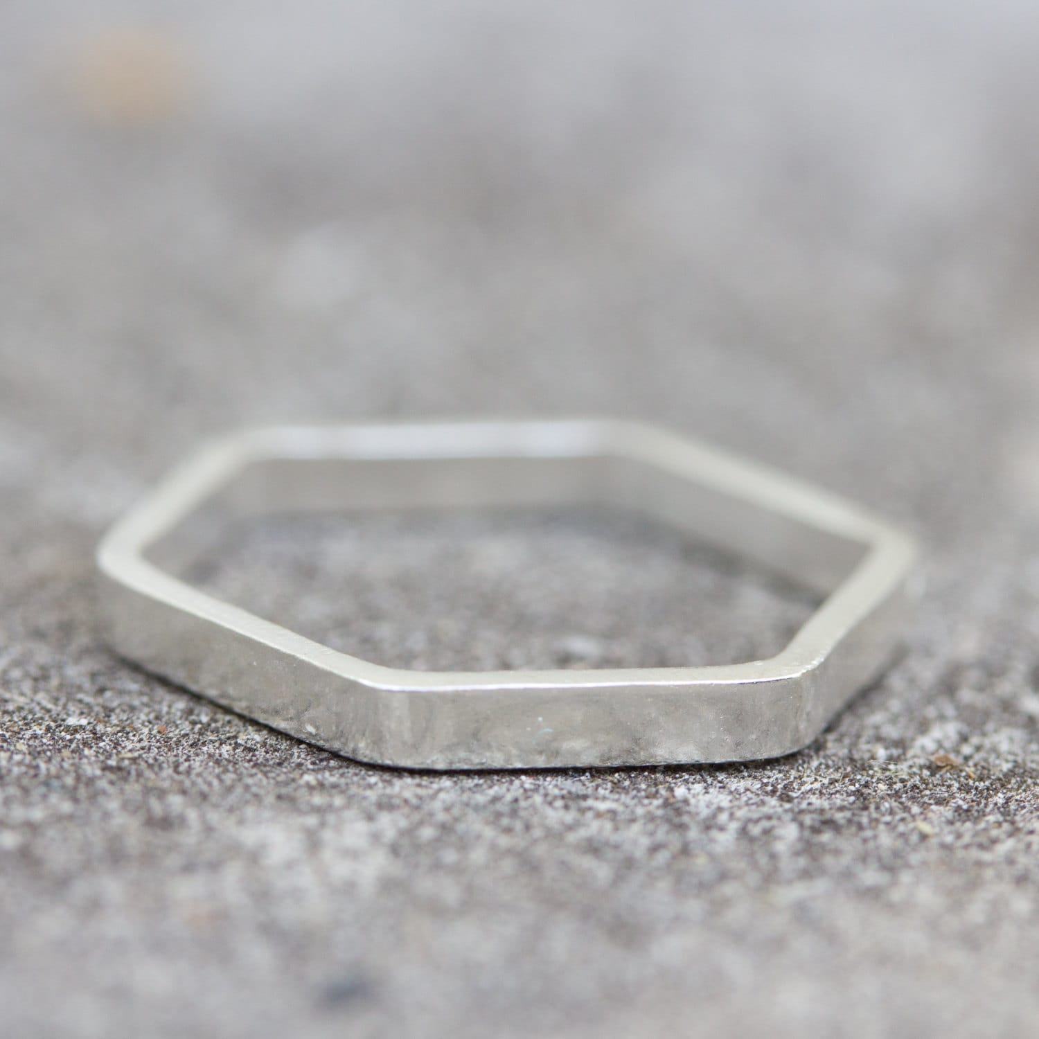 Simple Hexagon Ring - 2mm Wide - Modern Sterling Silver Stackable Ring - Etsy