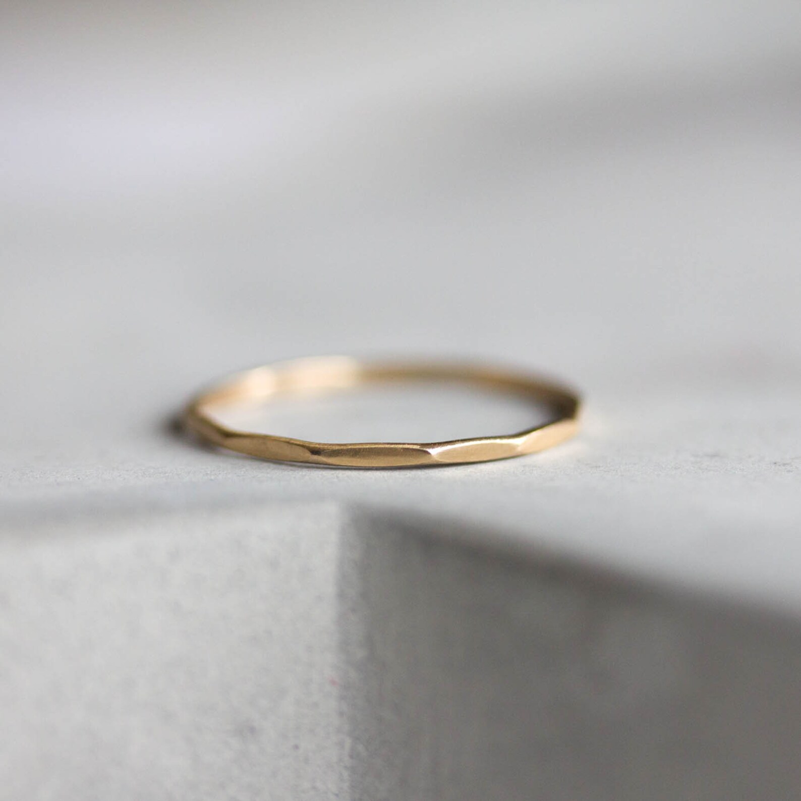 Skinny Faceted Ring Tiny Stackable Ring in Sterling Silver - Etsy