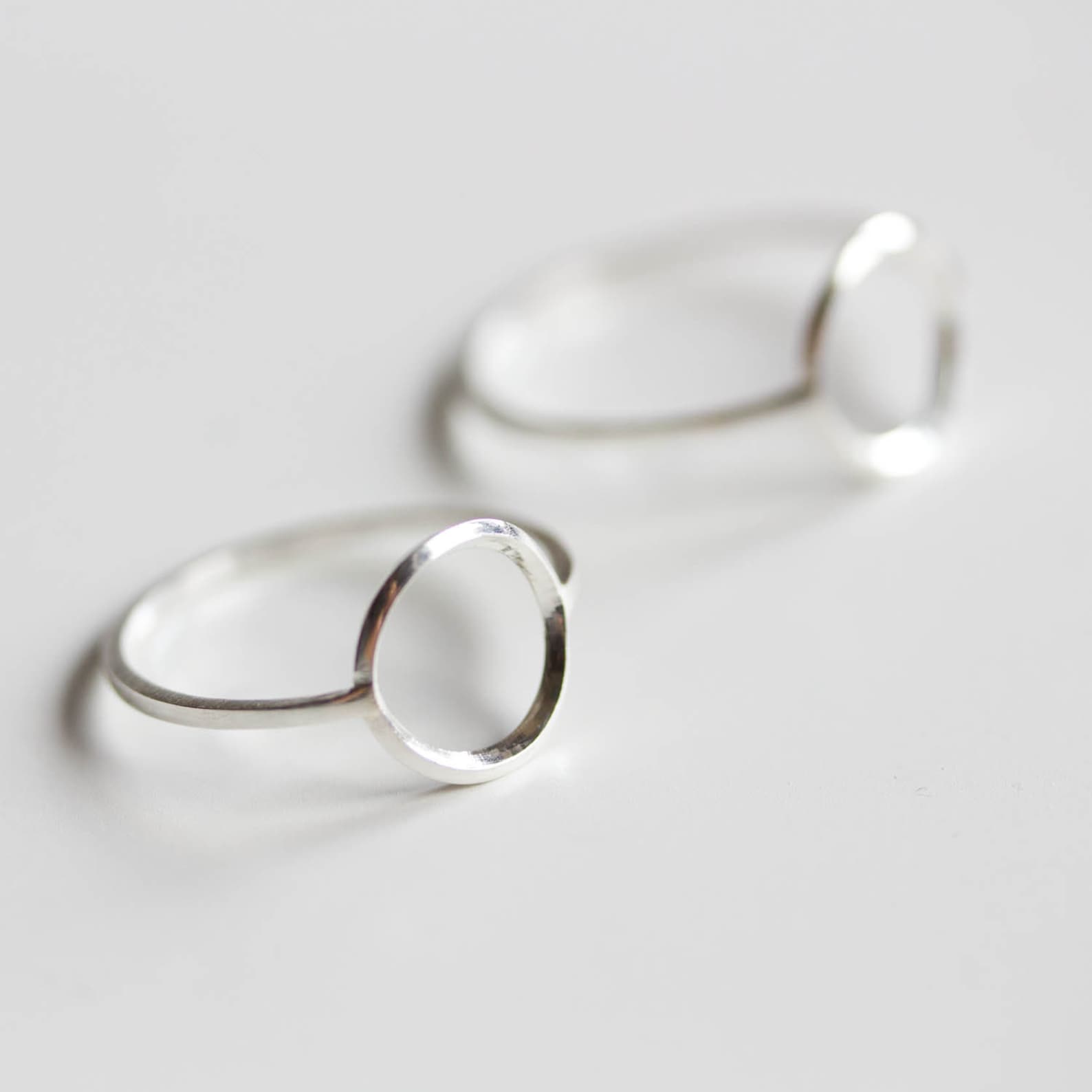 Circle Ring Sterling Silver Minimal Modern Ring Full Circle | Etsy