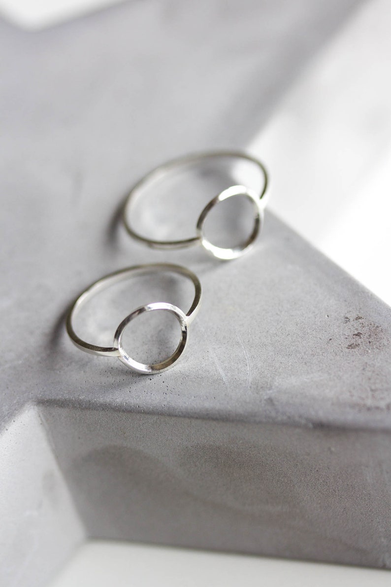 Circle Ring Sterling Silver Minimal Modern Ring Full Circle | Etsy