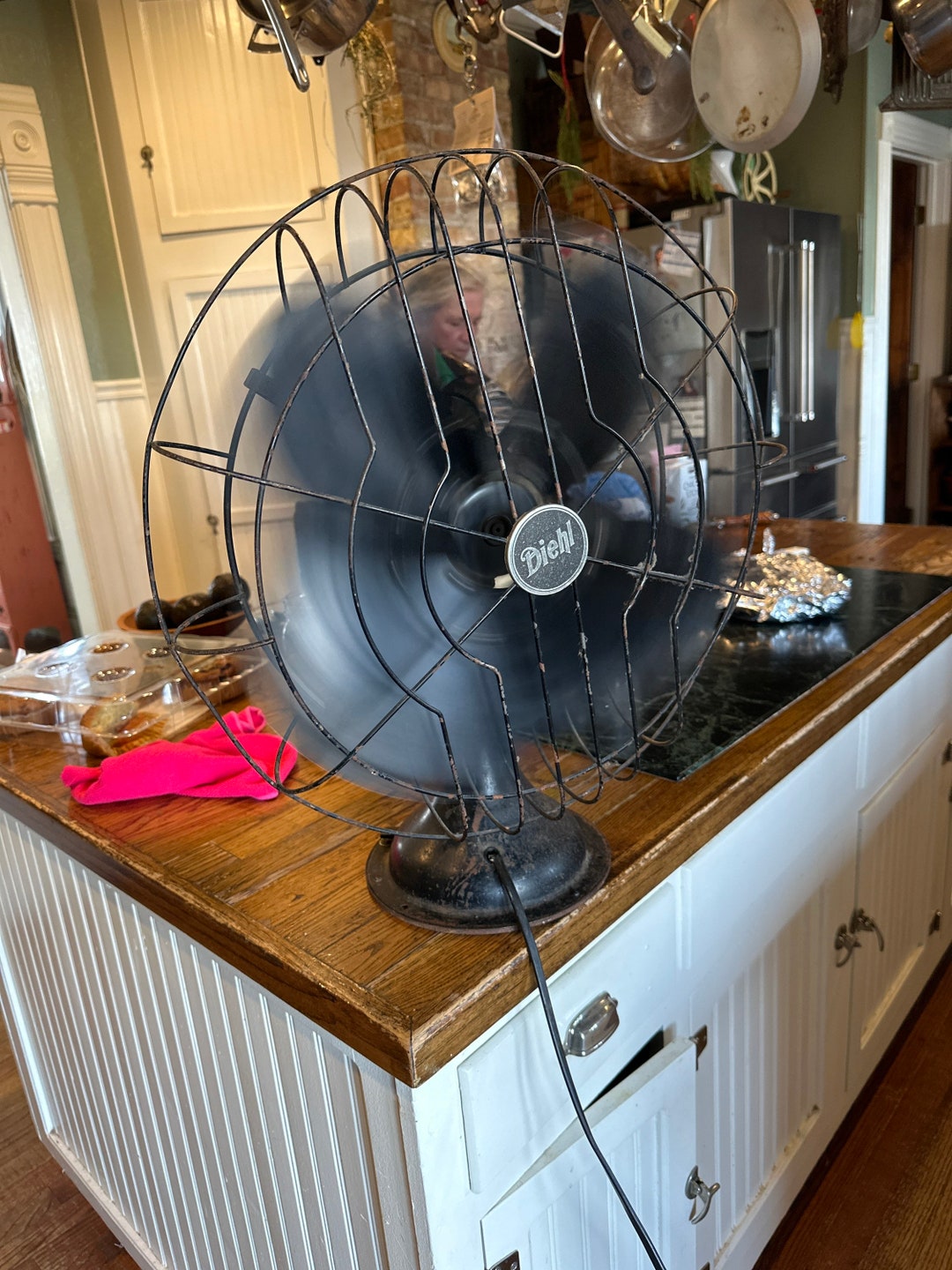Vintage 1940's Black Diehl Industrial Fan Articulating Model, Works ...