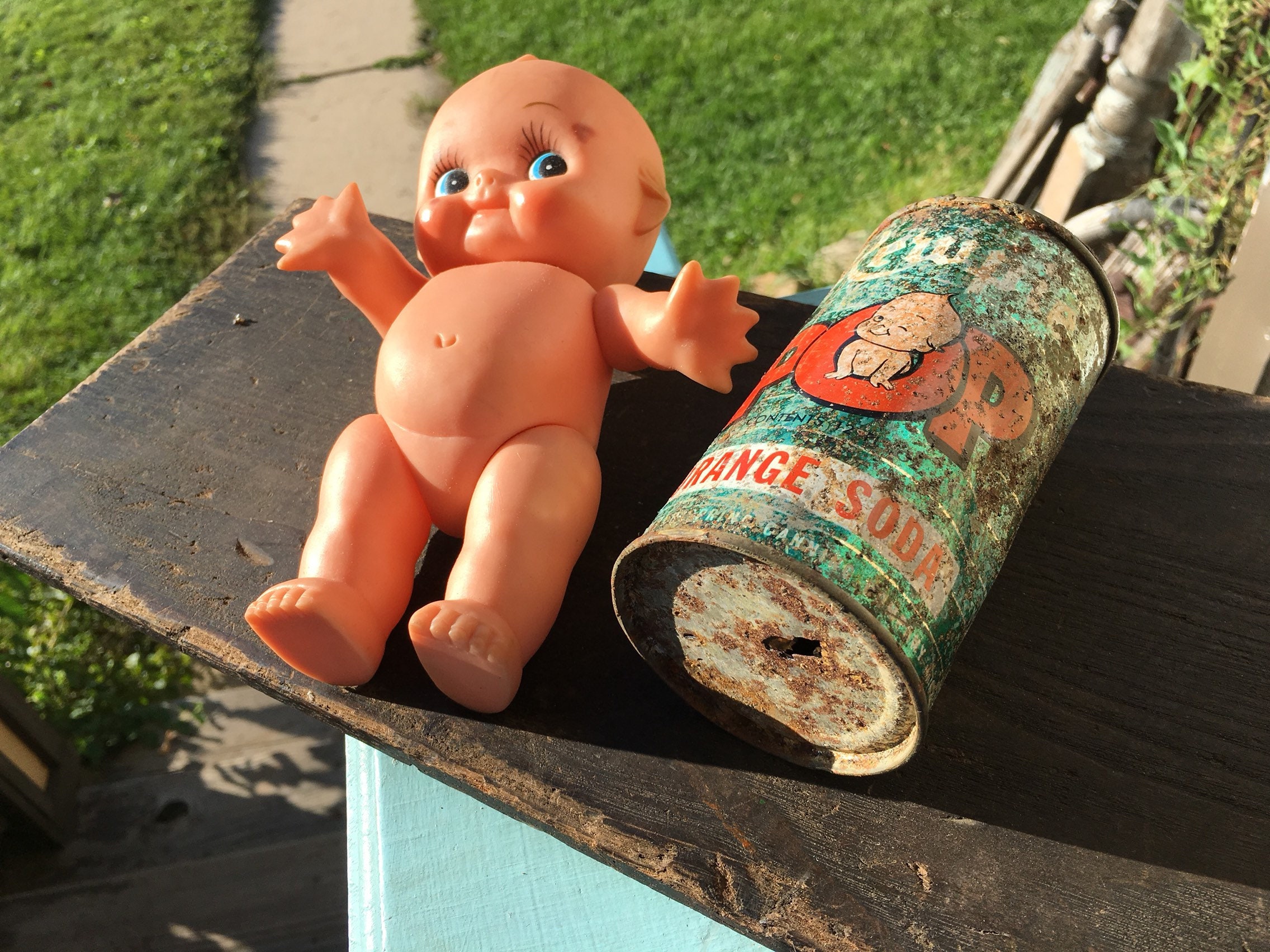 Kewpie Pop/Soda Can and Doll Mounted to Wood Ready to hang on | Etsy