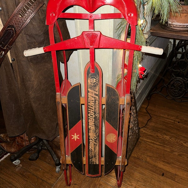 Antique Vintage Rare Red Rocket Sled - Etsy