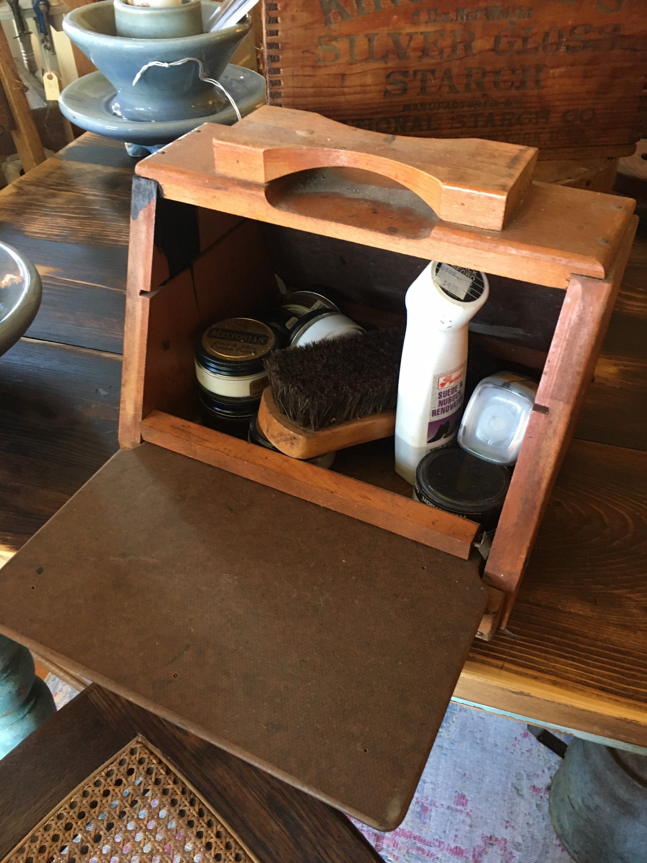 Antique Shoe Shine Foot Stool/kit, 1950’s, Use for Pedicure’s - Etsy