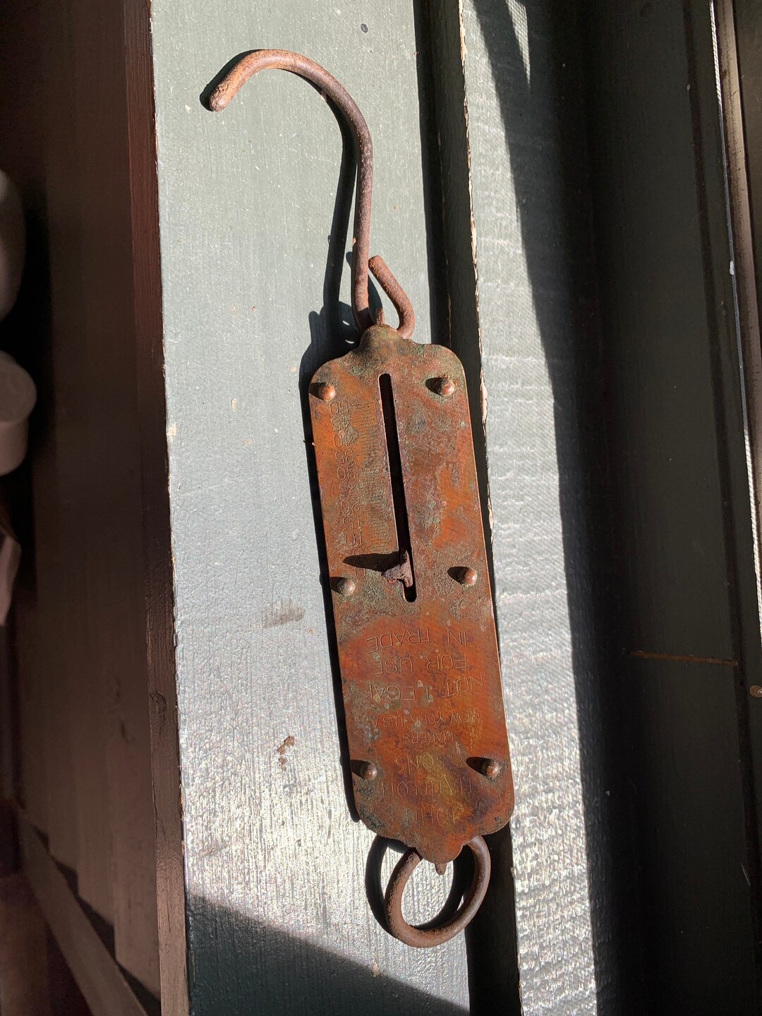 Vintage Metal 50 Lb John Chatillon and Sons Package Scale, Hanging ...