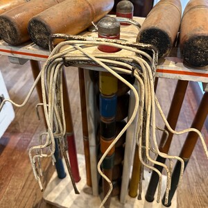 Antique Six Player Wood Croquet Set With Wood Crate Holder, Very Cool ...