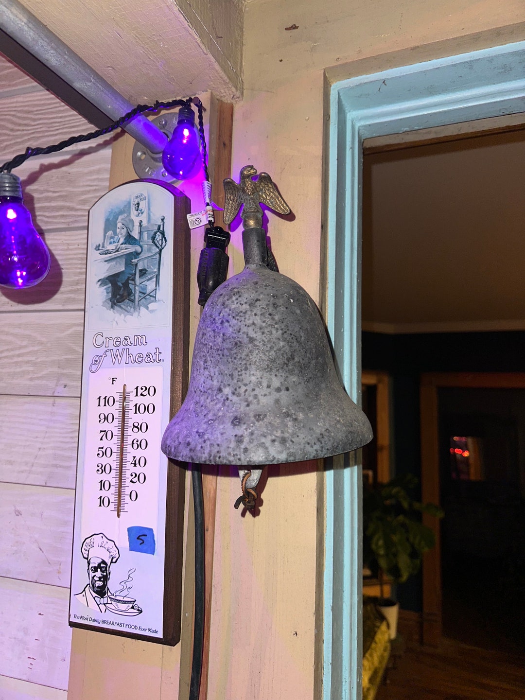Cast Iron Dinner Farmhouse Bell Antique Cast Iron Bell, Approx 10 Tall ...