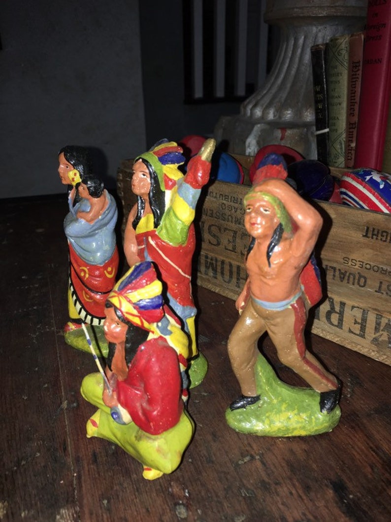 Set of Four Vintage Native American Indian - Etsy