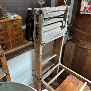 Antique, Anchor Folding Bench Washer Wringer, Double Wash Tub Stand ...