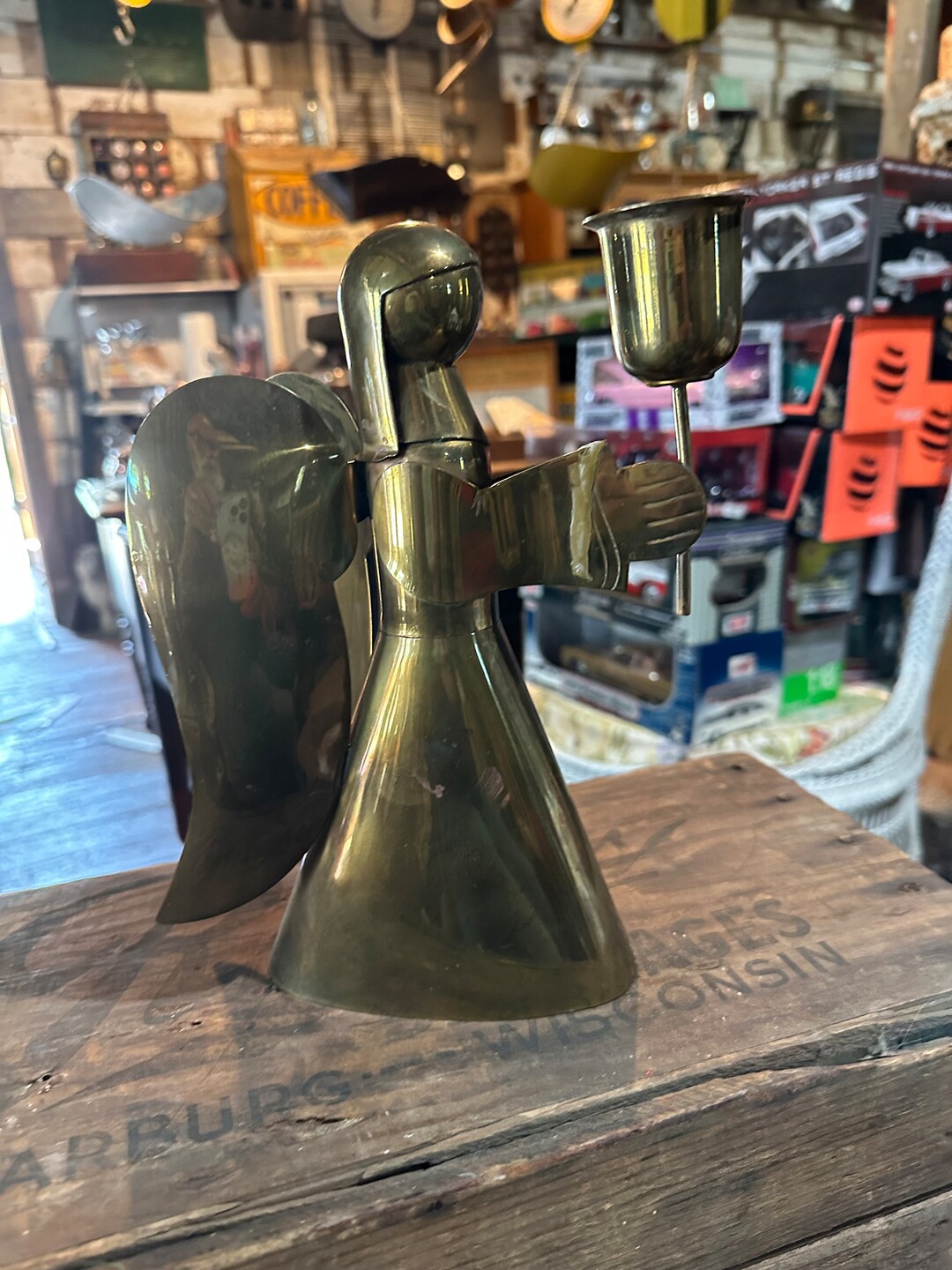 Brass Angel Candle Stick Holder - Etsy
