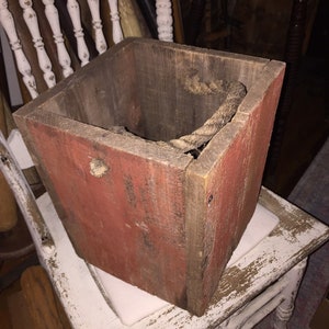 Primitive Red Wooden Bucket, Heavy Duty, Approximately 10" X 12" - Etsy