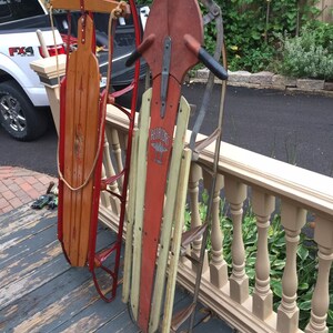 Ex. Rare Vintage 1940's Red Rocket Sled W/ P-38 Lightning Plane Decal ...