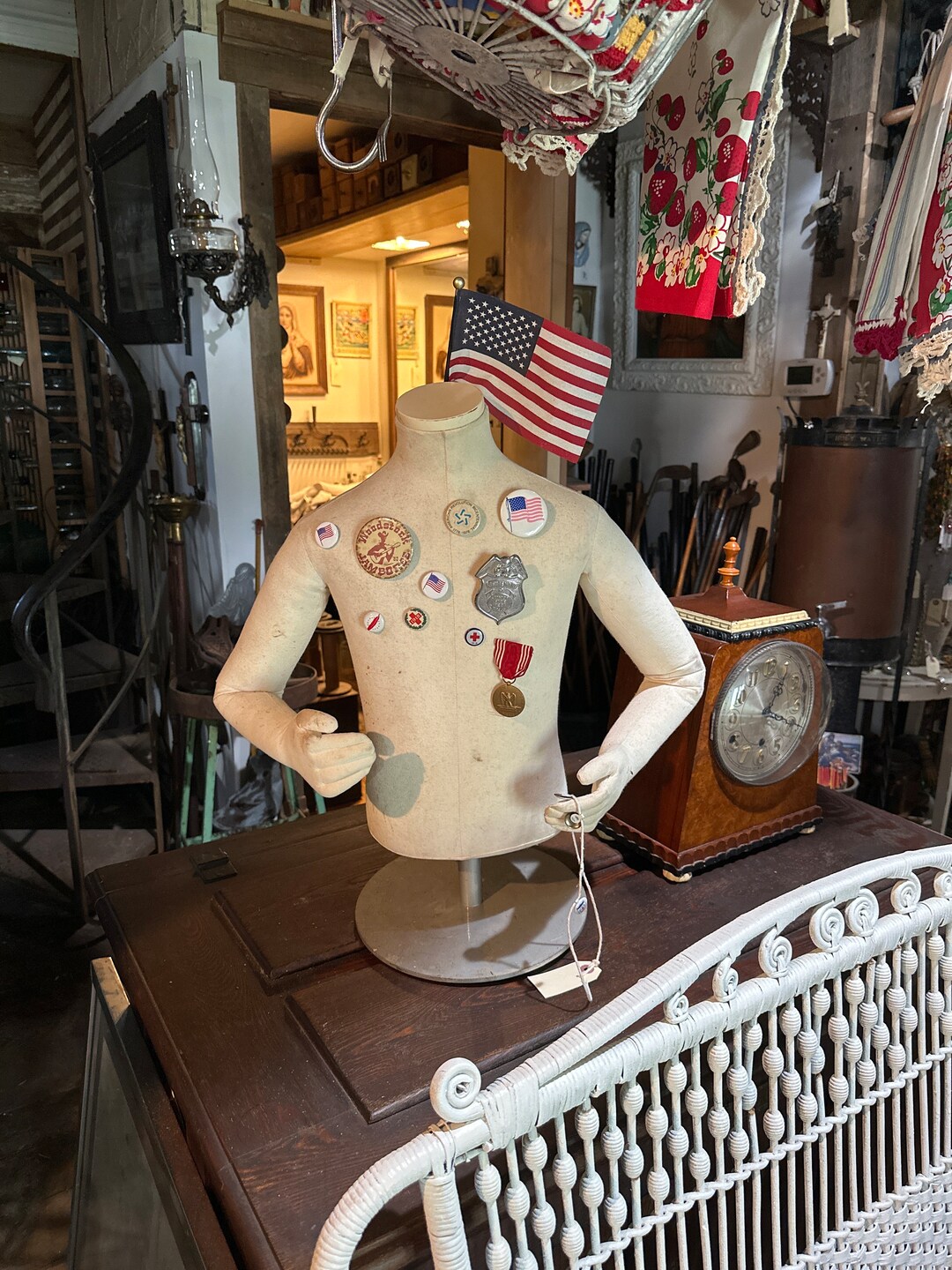 Vintage Children’s Torso Mannequin, Cloth Covered and With Stand ...