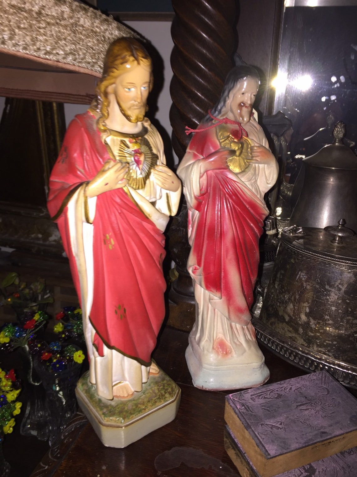 Vintage Religious Statue Plaster Jesus Statue Religious Relic - Etsy