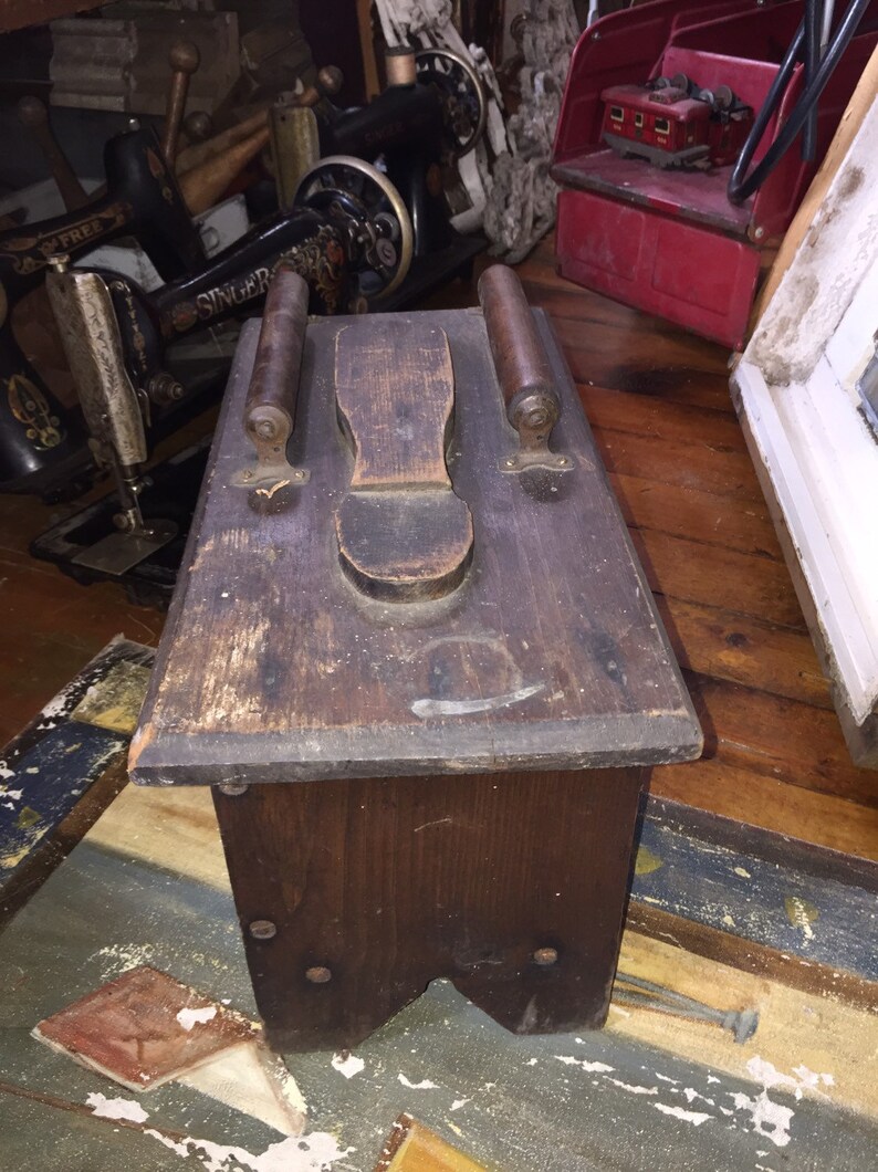 Antique Shoe Shine Foot Stool Deluxe Version Approximately - Etsy