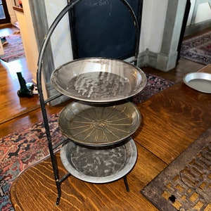 Antique Kitchen 3-tier Pie Stand/plate Rack, Pie Pans Included but May ...