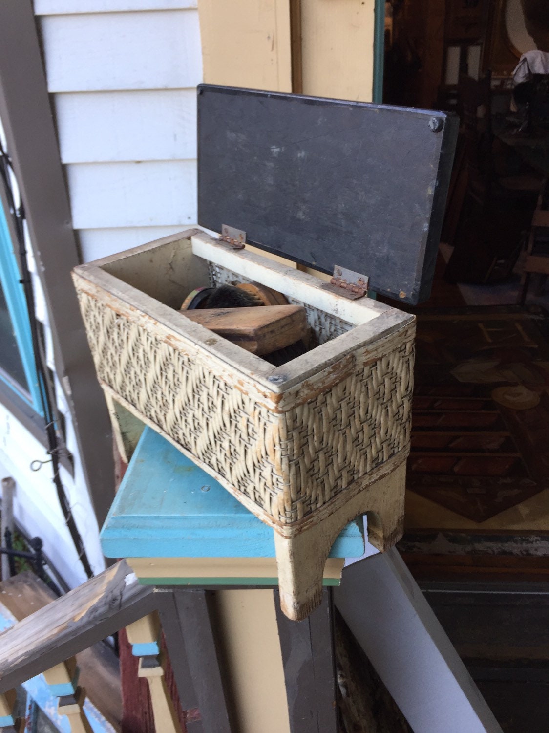 Antique Wicker Shoe Shine Foot Stool/kit 1930's Full of - Etsy