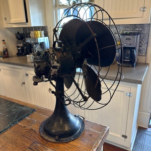 Vintage 1940's Black Diehl Industrial Fan Articulating Model, Works ...