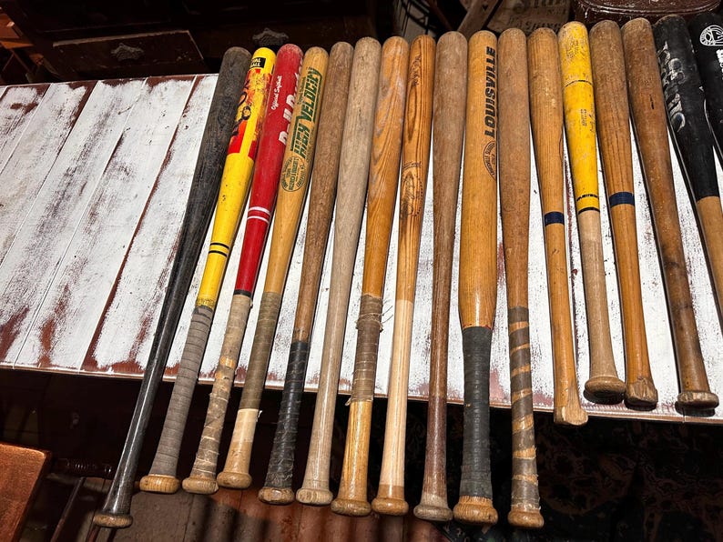 Set of 3 Vintage Baseball Bats, Great for Kids Room Project or Just to ...