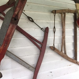 Antique, Firewood, Red or Black Buck Saw, Vintage, Cabin, Farm, Barn ...