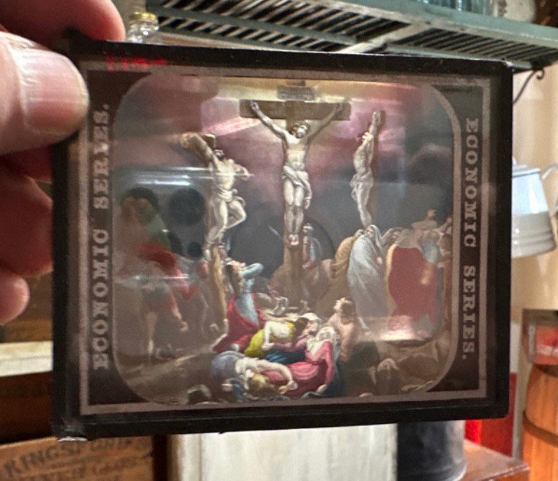 Antique, Set of Ten Magic Lantern, Slides for Projector, 10 Glass ...