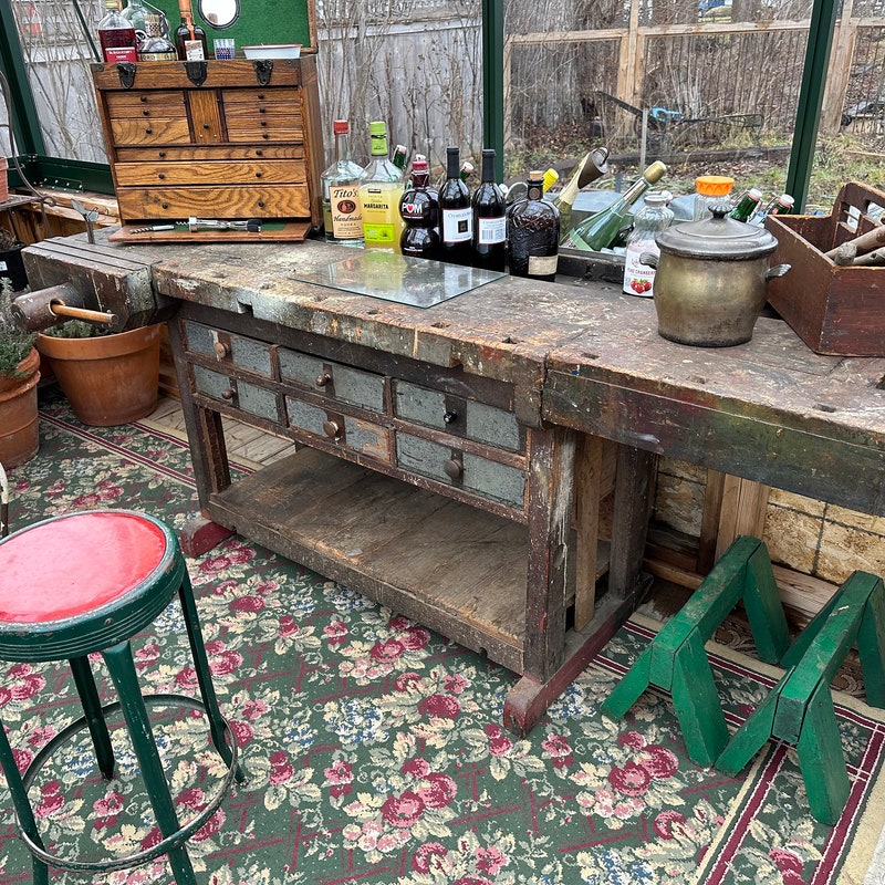 Primitive Work Table - Etsy