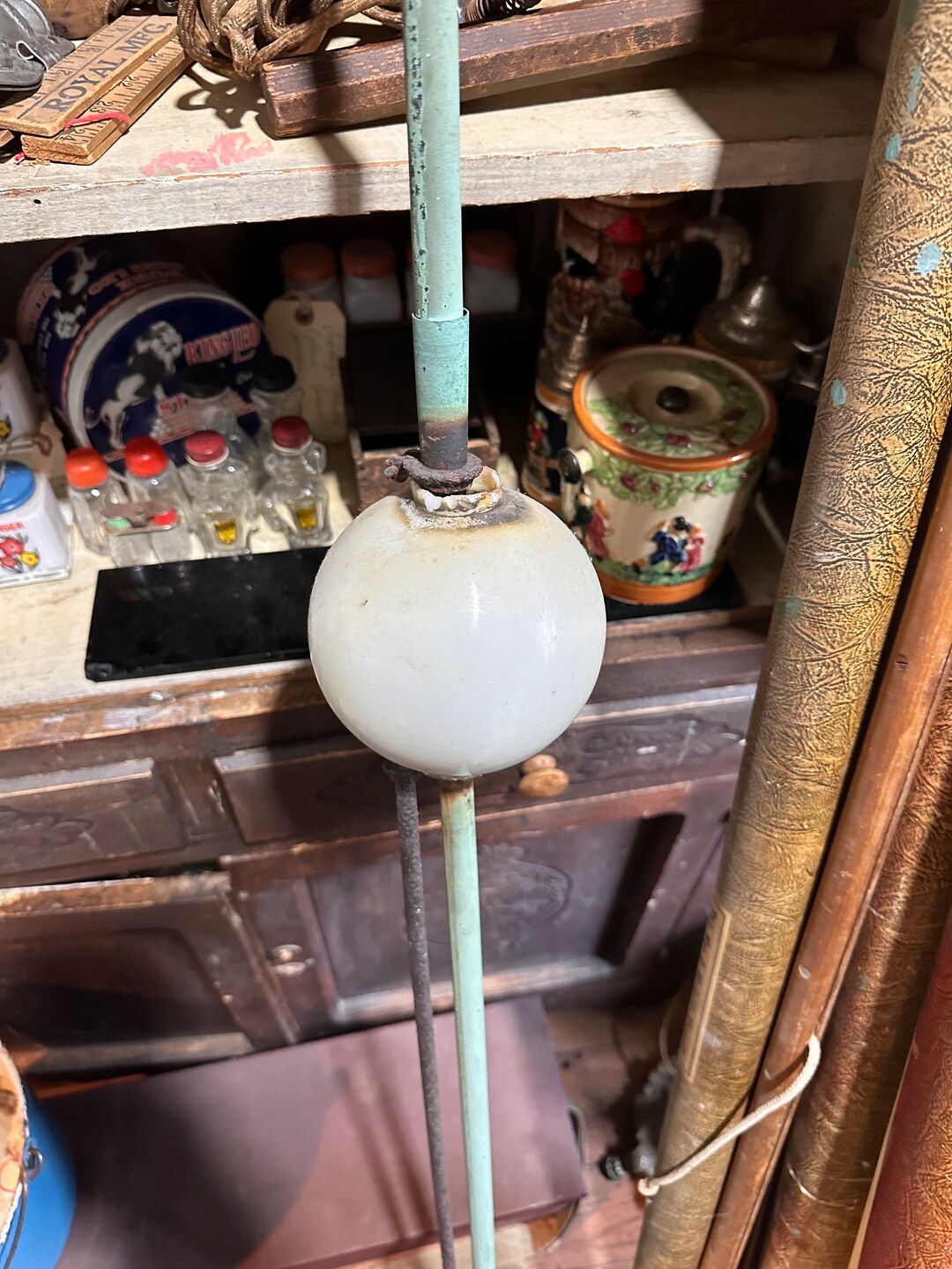Antique 1890's Brass Barn Lightning Rod Weather Vane Glass Ball ...