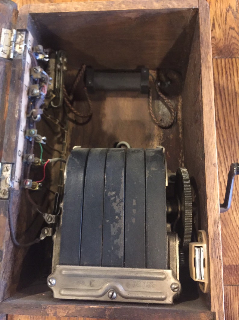Antique American Tel & Tel Co, Wood and Bakelite Wall Phone, Has Been ...