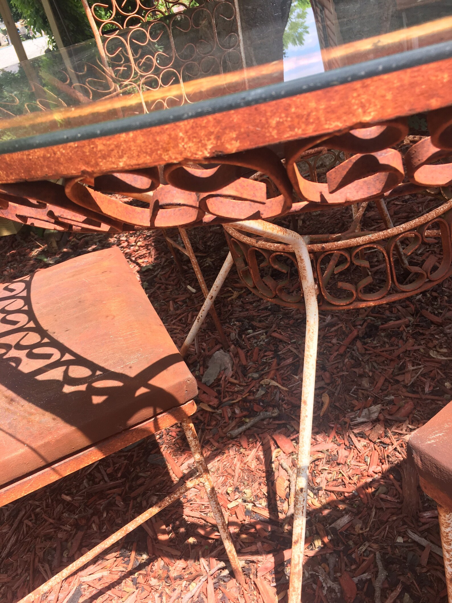 Antique Iron Work Patio Table and 4 Chairs Fantastic Set - Etsy