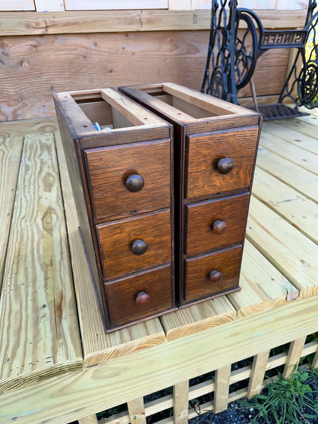 6 Drawers Sewing Cabinet Unit, Turn of the Century, These Are 2 ...