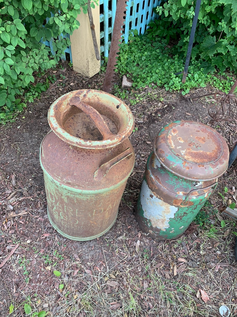 Vintage Palmer Square Dairy Farm Milk Can Cream Can With - Etsy