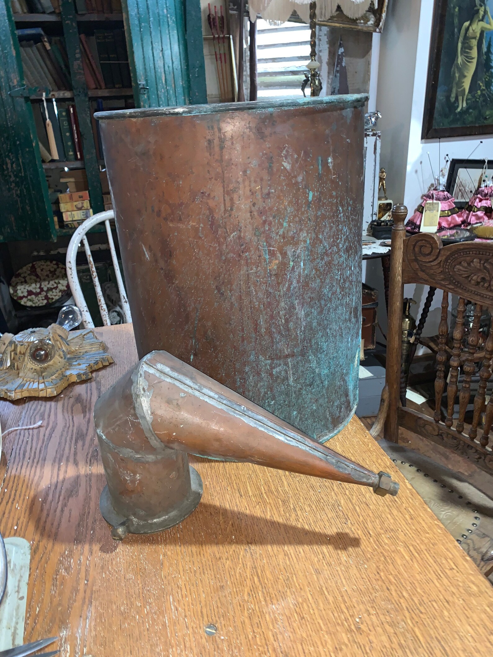 1930s Very Large, Heavy Gauge Copper Pot With Handles, Approximately 14 ...
