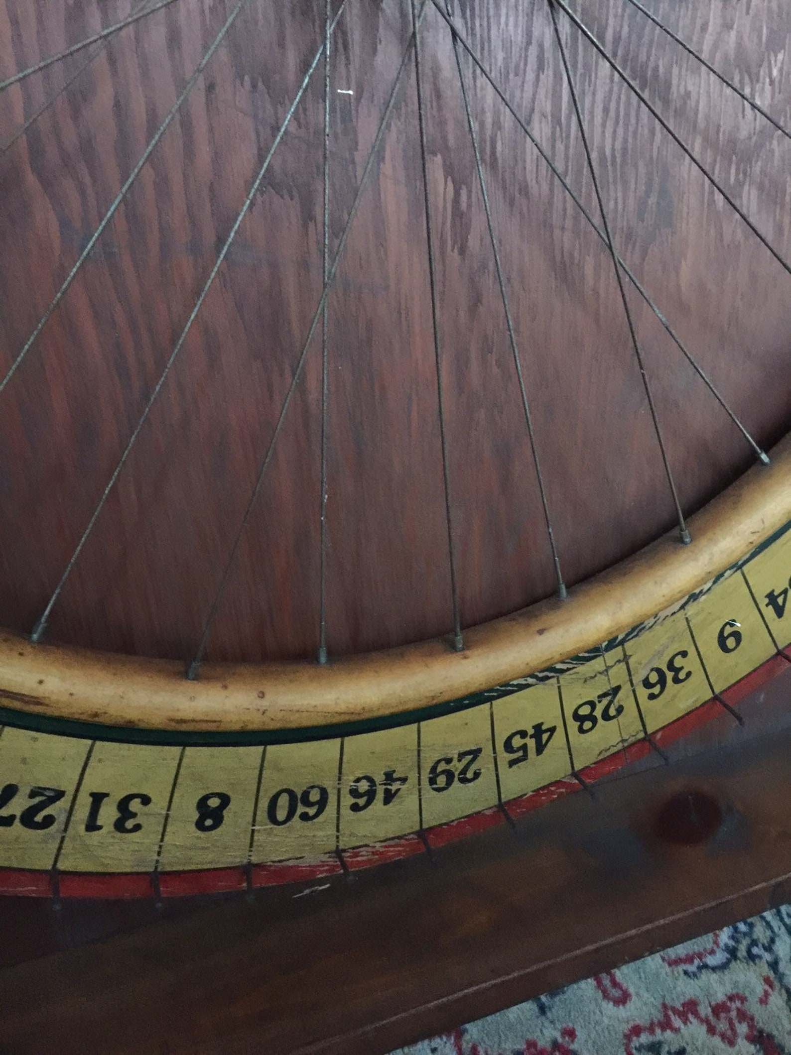 Antique Fair Roulette Game Wheel of Chance Painted Wood Folk Art Wheel ...