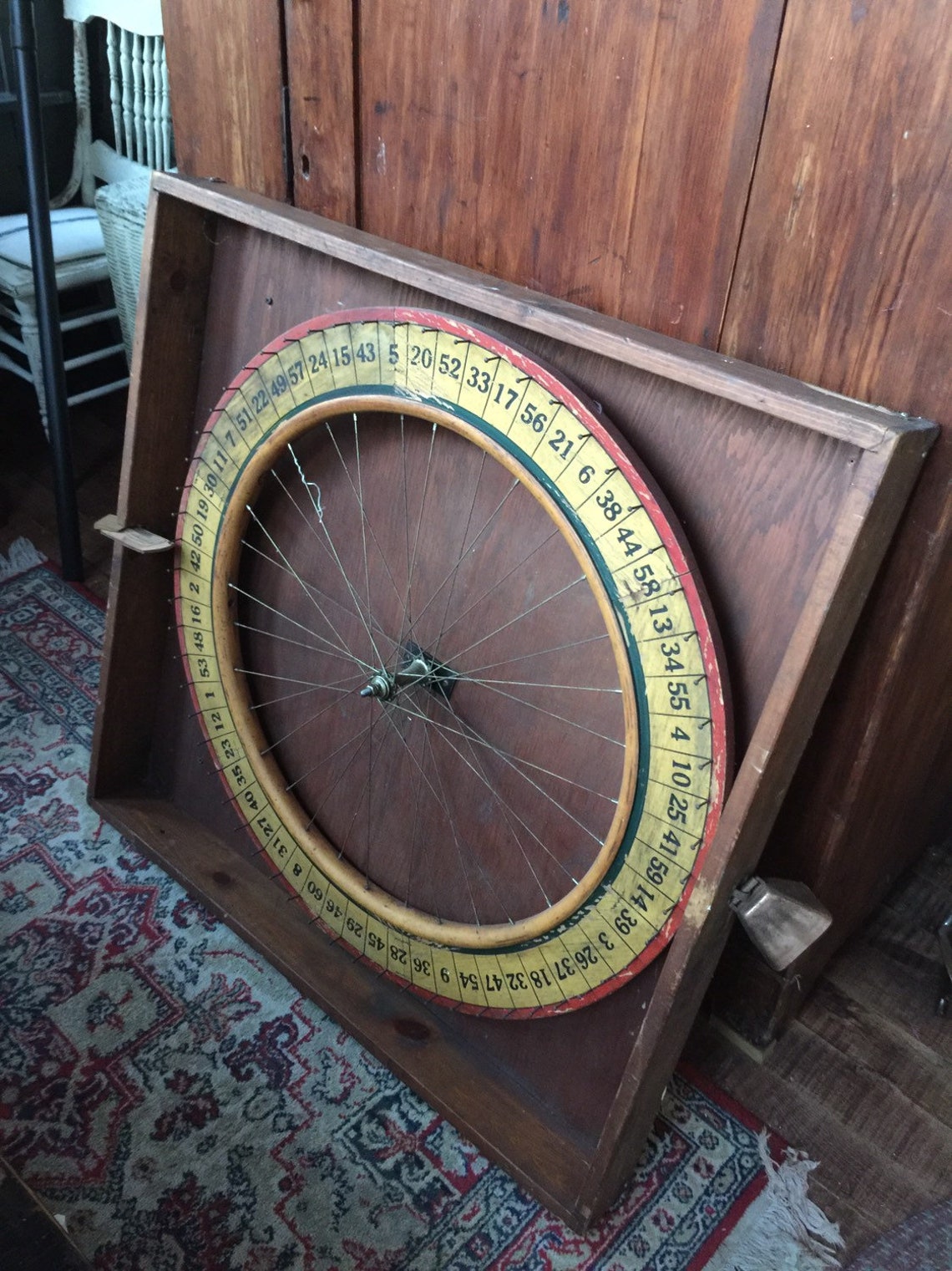 Antique Fair Roulette Game Wheel of Chance Painted Wood Folk - Etsy