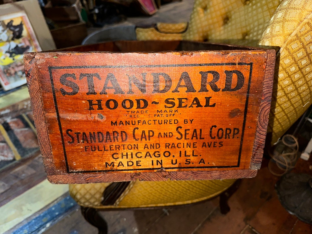 Early Rare Wood Crate, Standard Hood Seal Crate, Wood Box, Chicago, IL ...