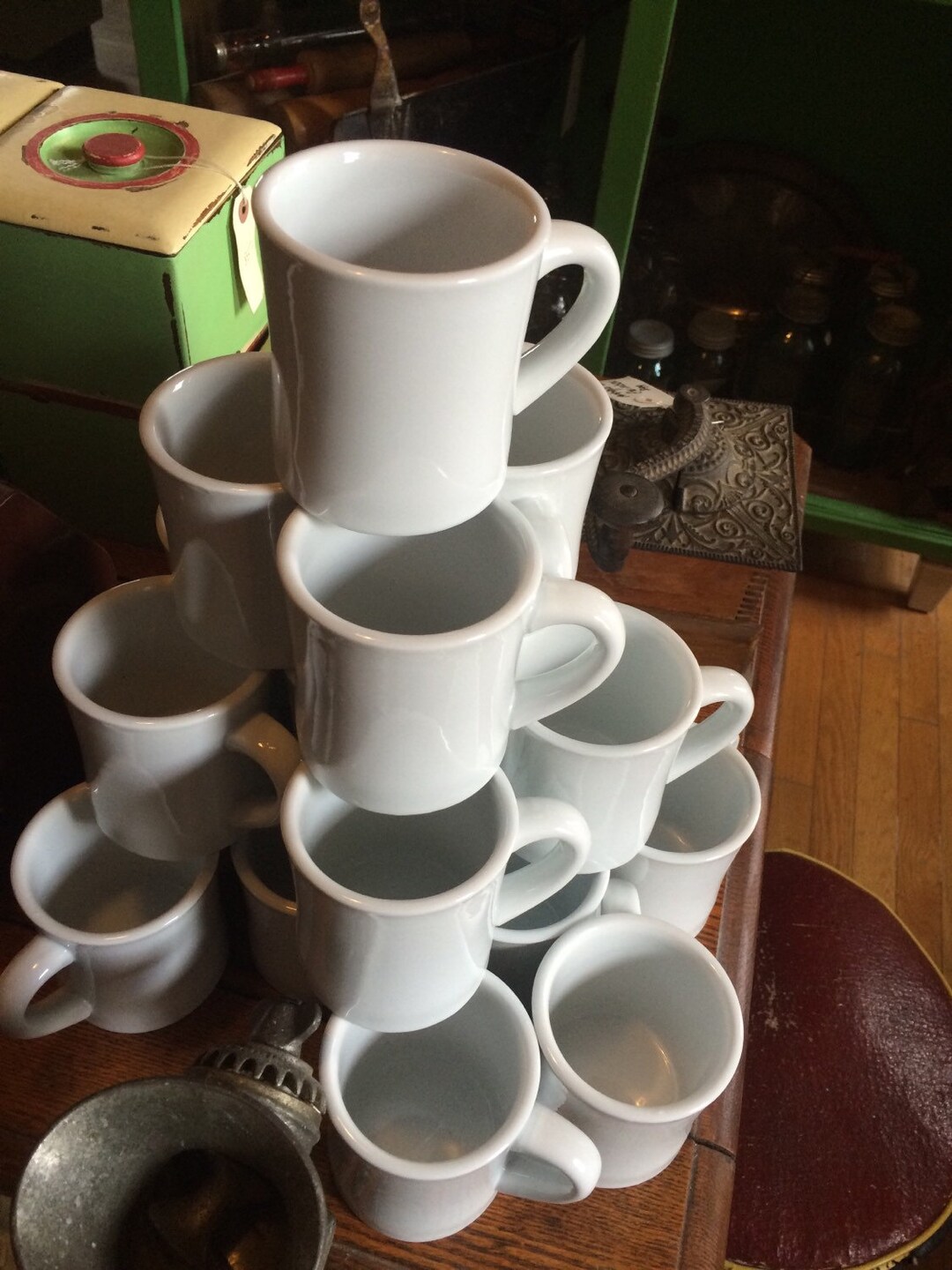 Set of Eight 1960's Style Cafe Diner Coffee Cups, Thick and Durable - Etsy