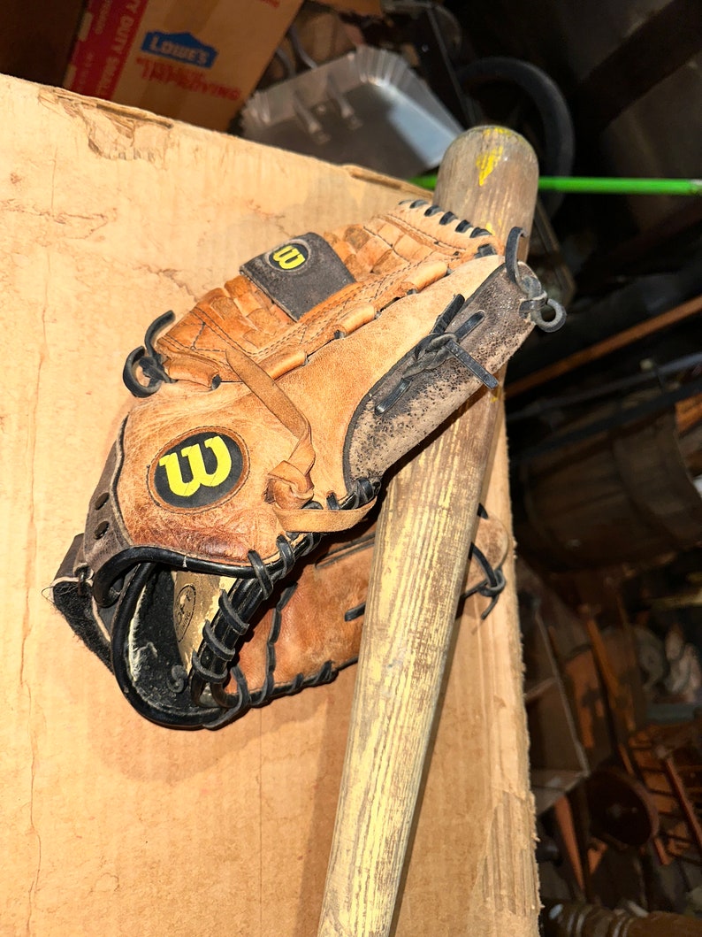 Set of 3 Vintage Baseball Items 1 Bat 1 Ball and 1 Glove, Great for ...