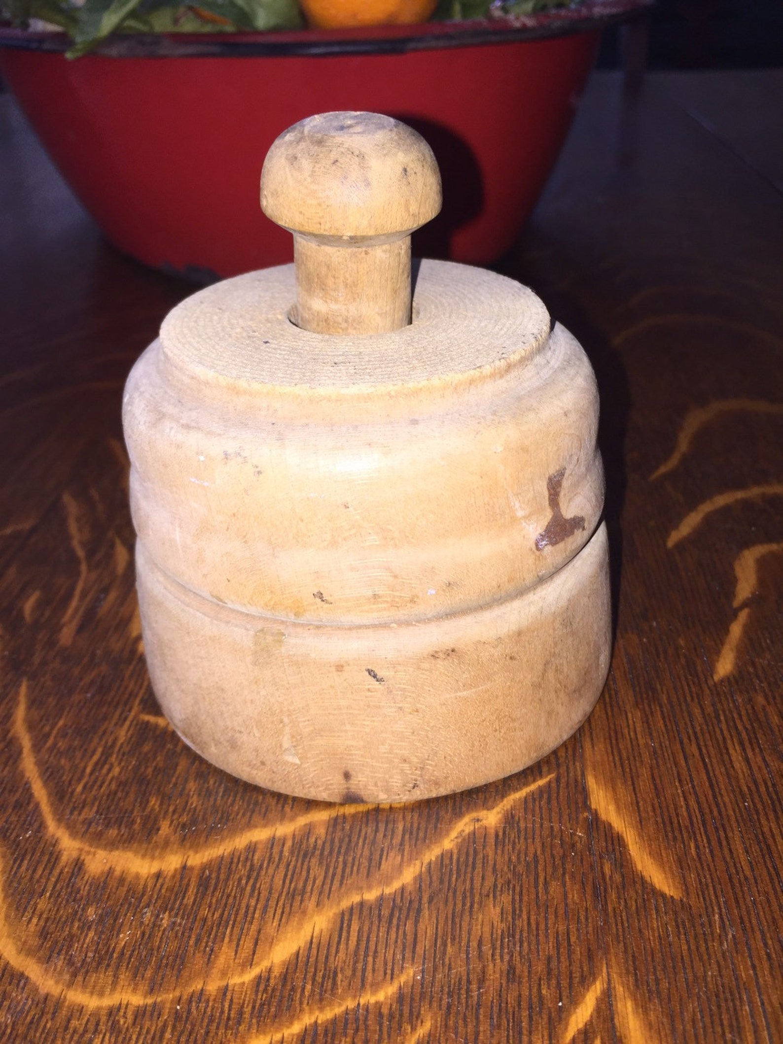 Large Antique Late 1800's Wooden Butter Mold, Usable, 3 1/2" Inside ...