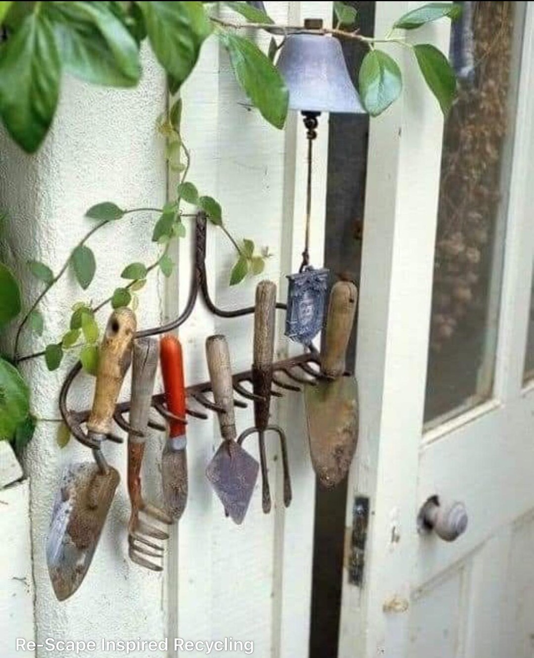 Vintage Rake End, Use for Garden Tools, Coat Rack, Clothes Rack, Hooks ...