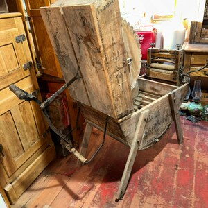 Antique Wooden Badger Washing Machine With Hand Crank, Shipping: Please ...